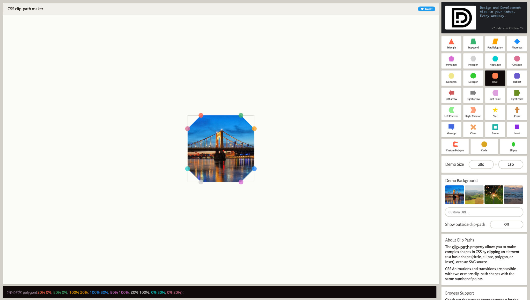CSS clip-path maker - Webis Tech LABO.