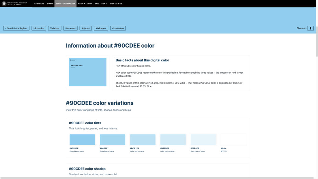 THE OFFICIAL REGISTER OF COLOR NAMES - Webis Tech LABO.
